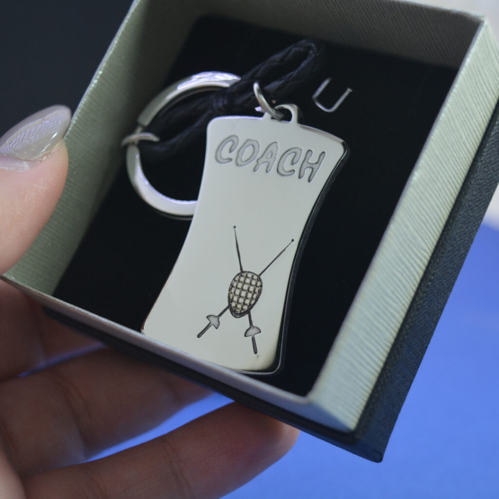 Stainless steel Fencing Keychain FEN07 – Winners Jewerly